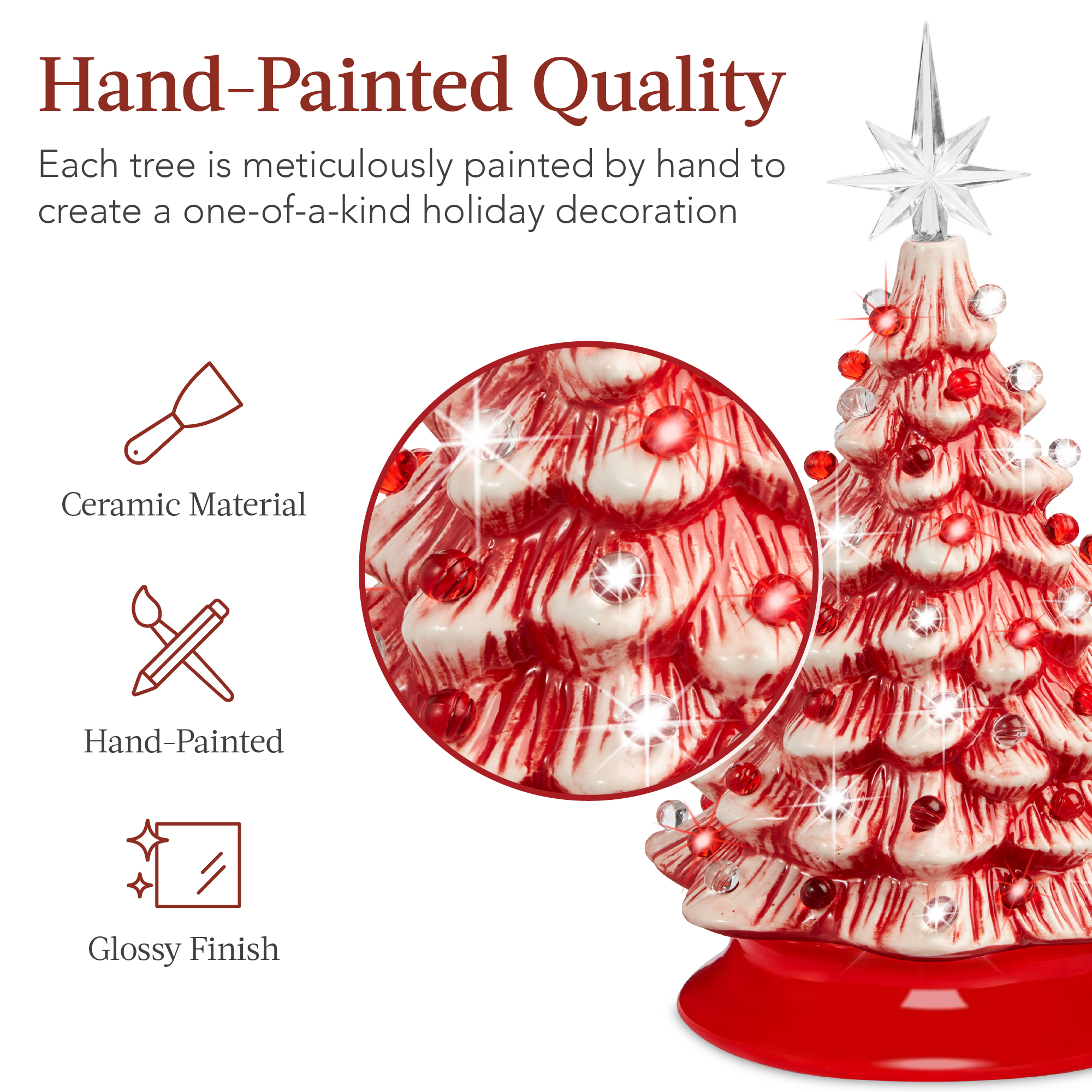 Pre-Lit Ceramic Tabletop Christmas Tree with Lights- 15in | eBay
