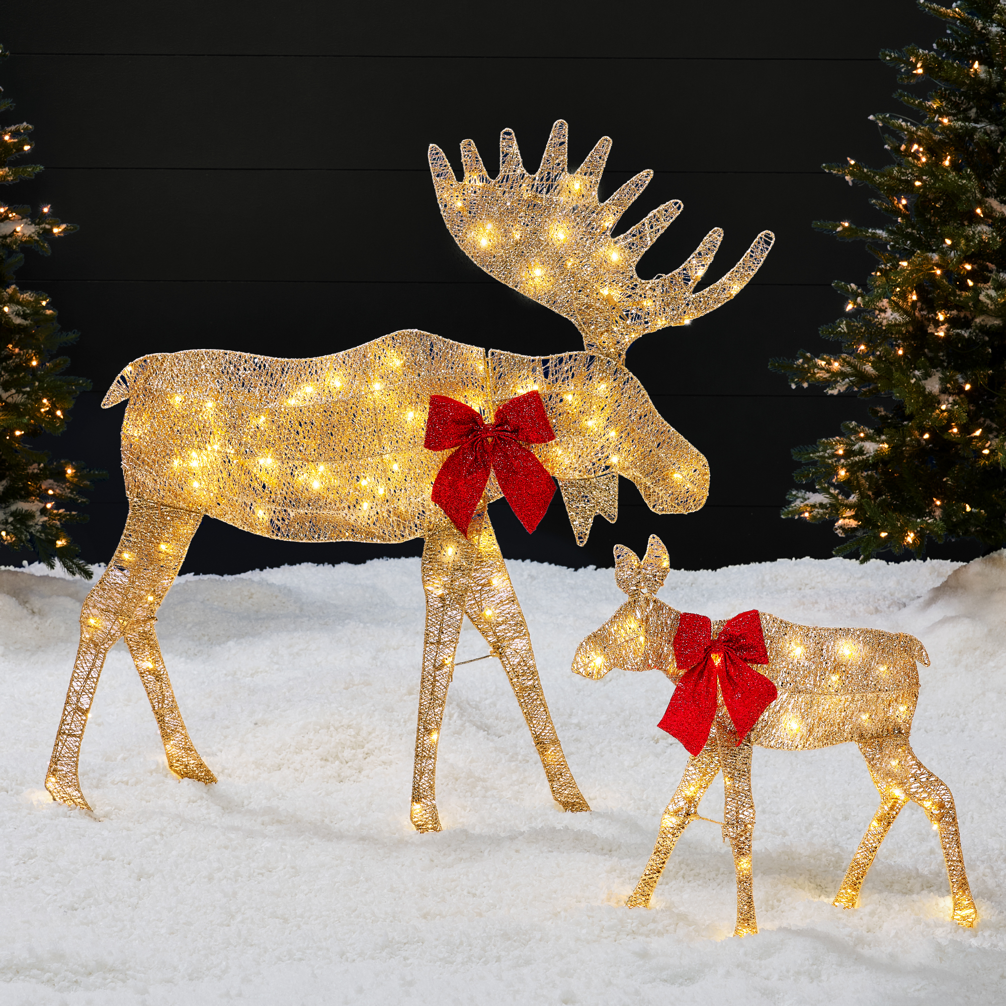 Best Choice Products 2-Piece Lighted 2D Moose Set Decor 125 LED Lights ...