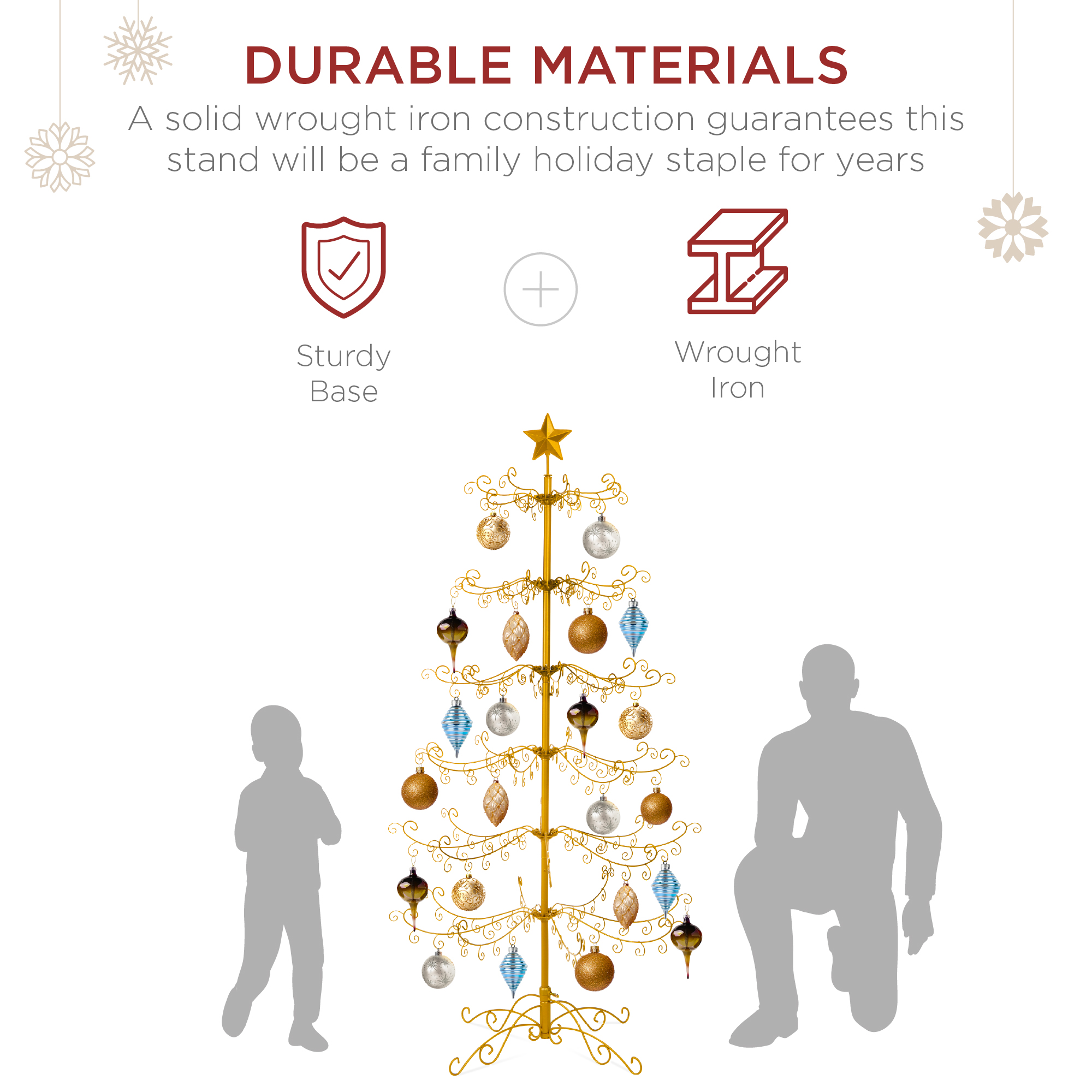Best Choice Products Wrought Iron Tree Ornament Display Easy Assembly ...