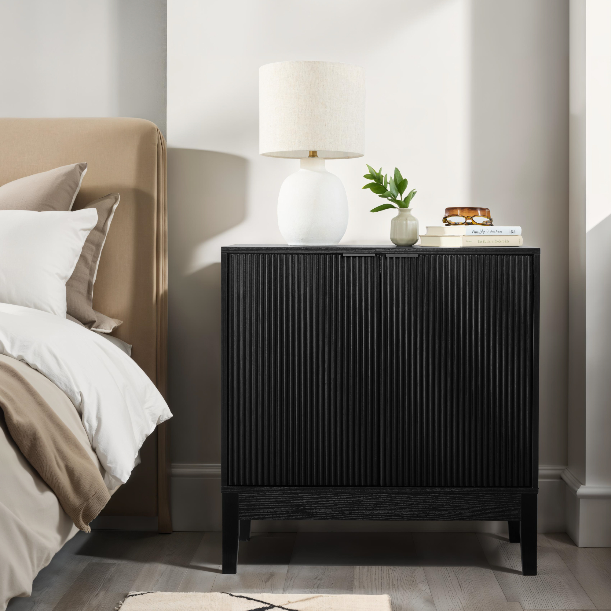 Best Choice Products 2-Door Reeded Storage Cabinet Accent Furniture ...