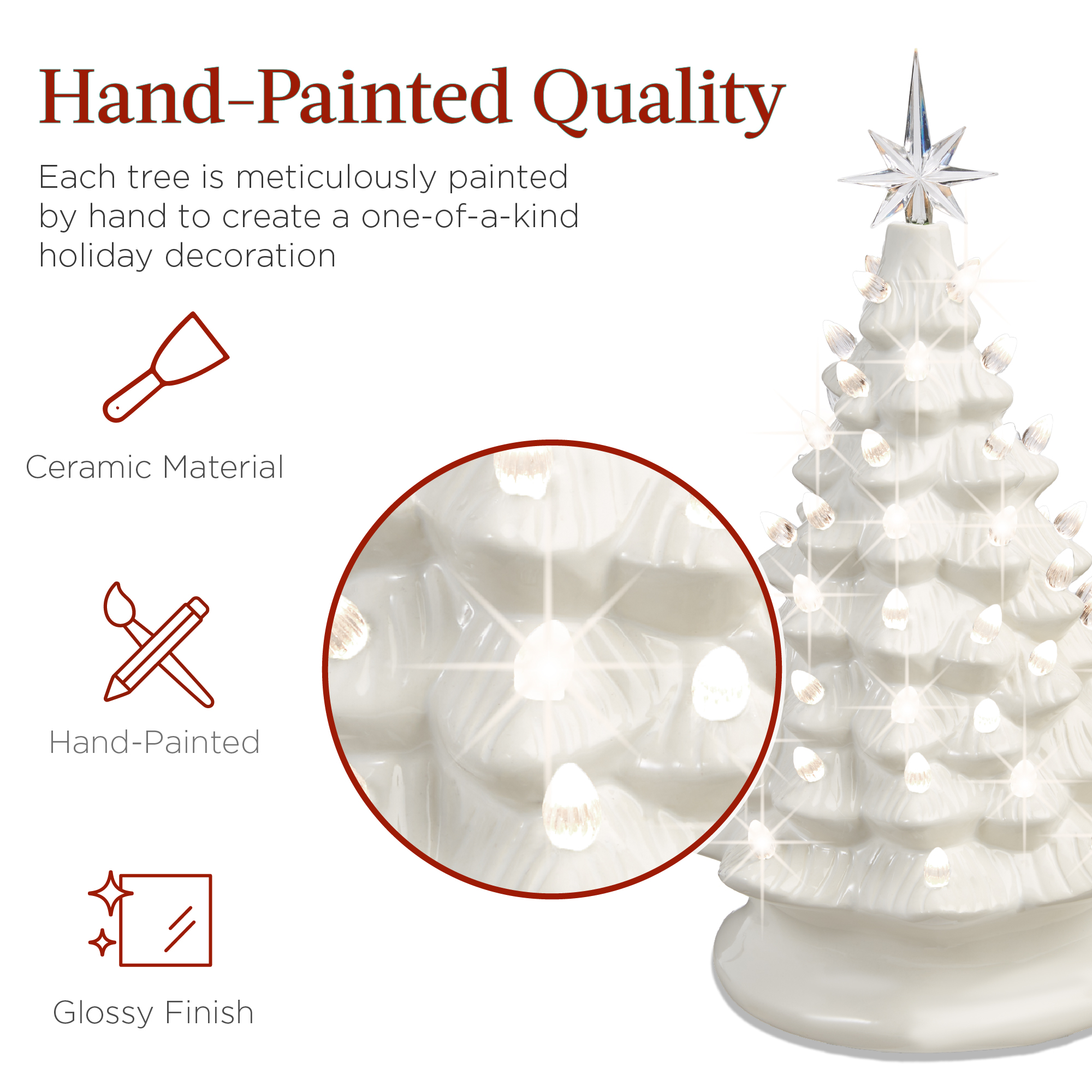 Pre-Lit Ceramic Tabletop Christmas Tree with Lights- 15in | eBay