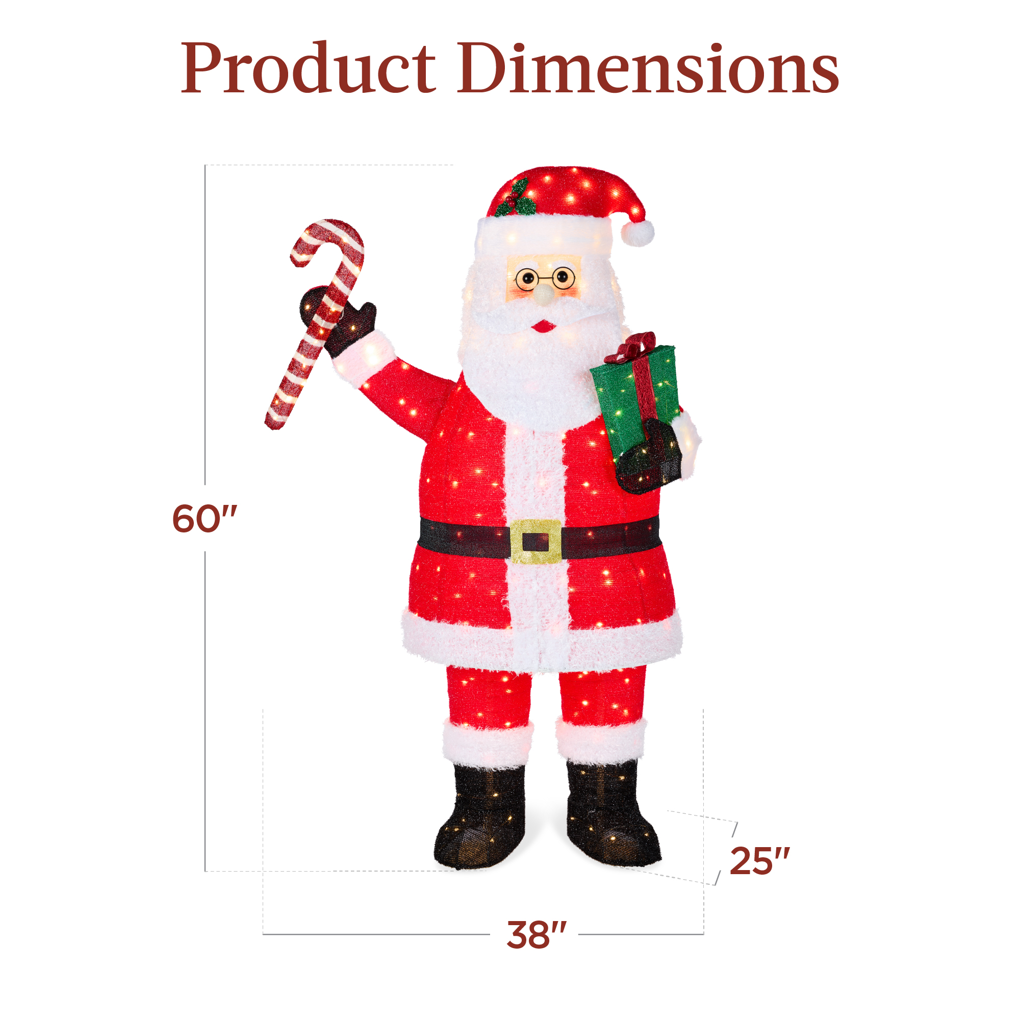 Lighted Pop-Up Santa Claus Outdoor Christmas Decoration w/ LED Lights ...