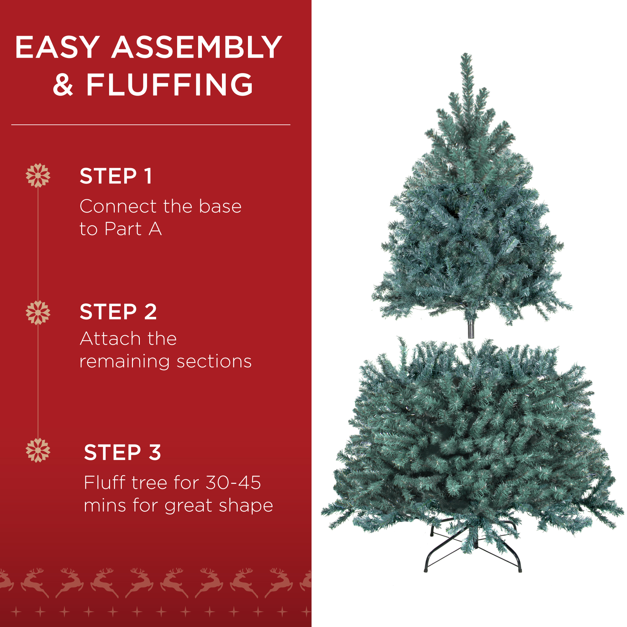 Unlit Artificial Blue Spruce Christmas Tree, w/Easy Assembly | eBay