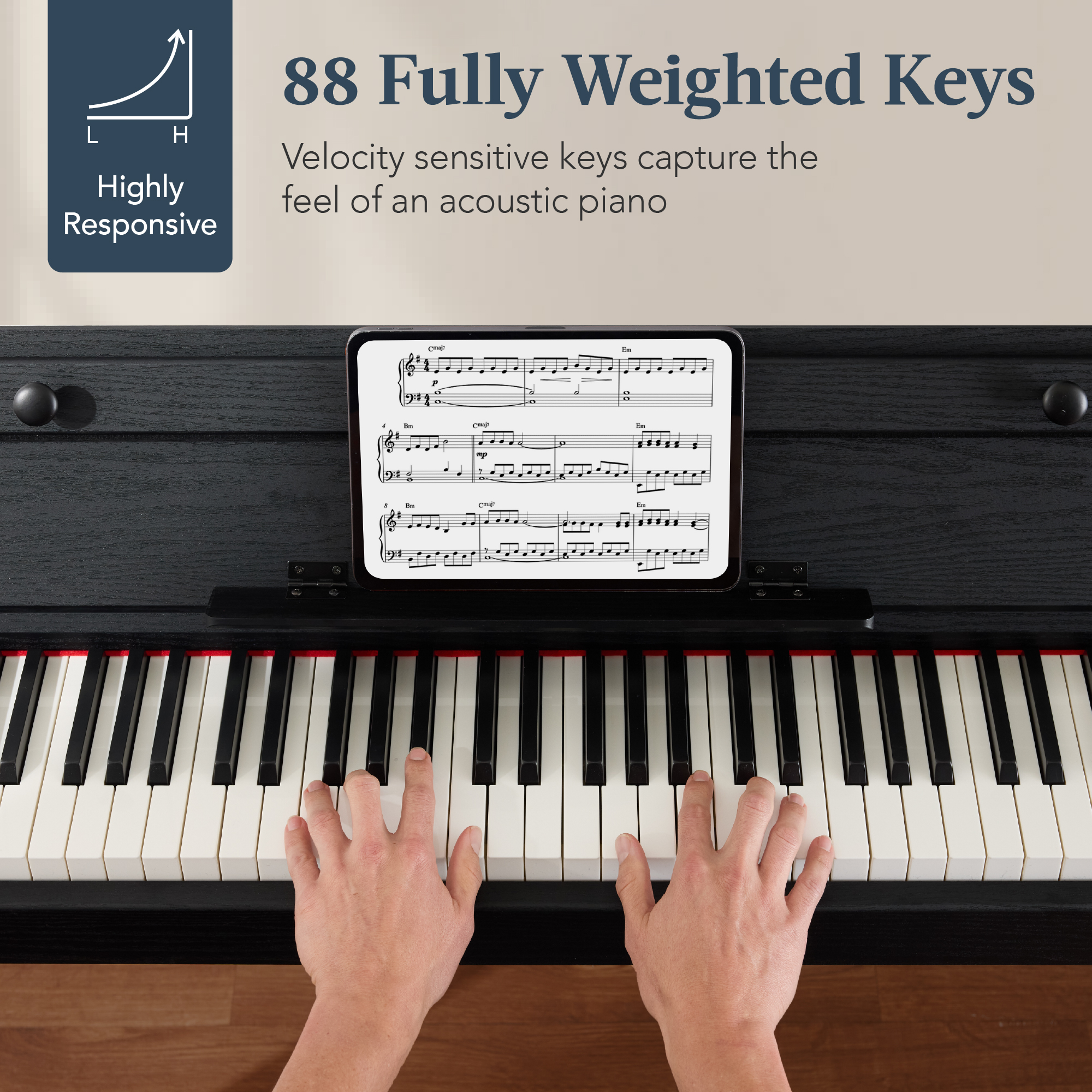 Best Choice Products 88 Key Fully Weighted Desk Style Digital Piano ...