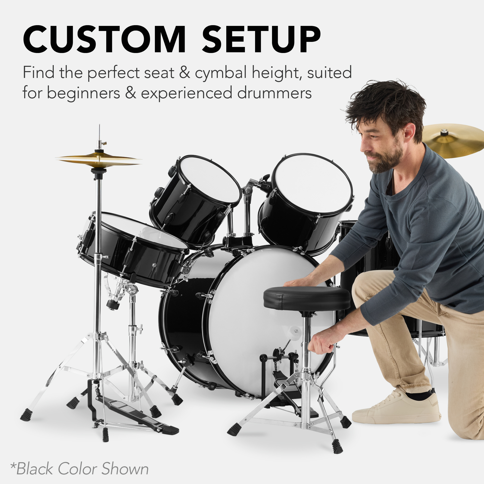 Best Choice Products Best Choice Products 5-Piece Full Size Drum Set ...