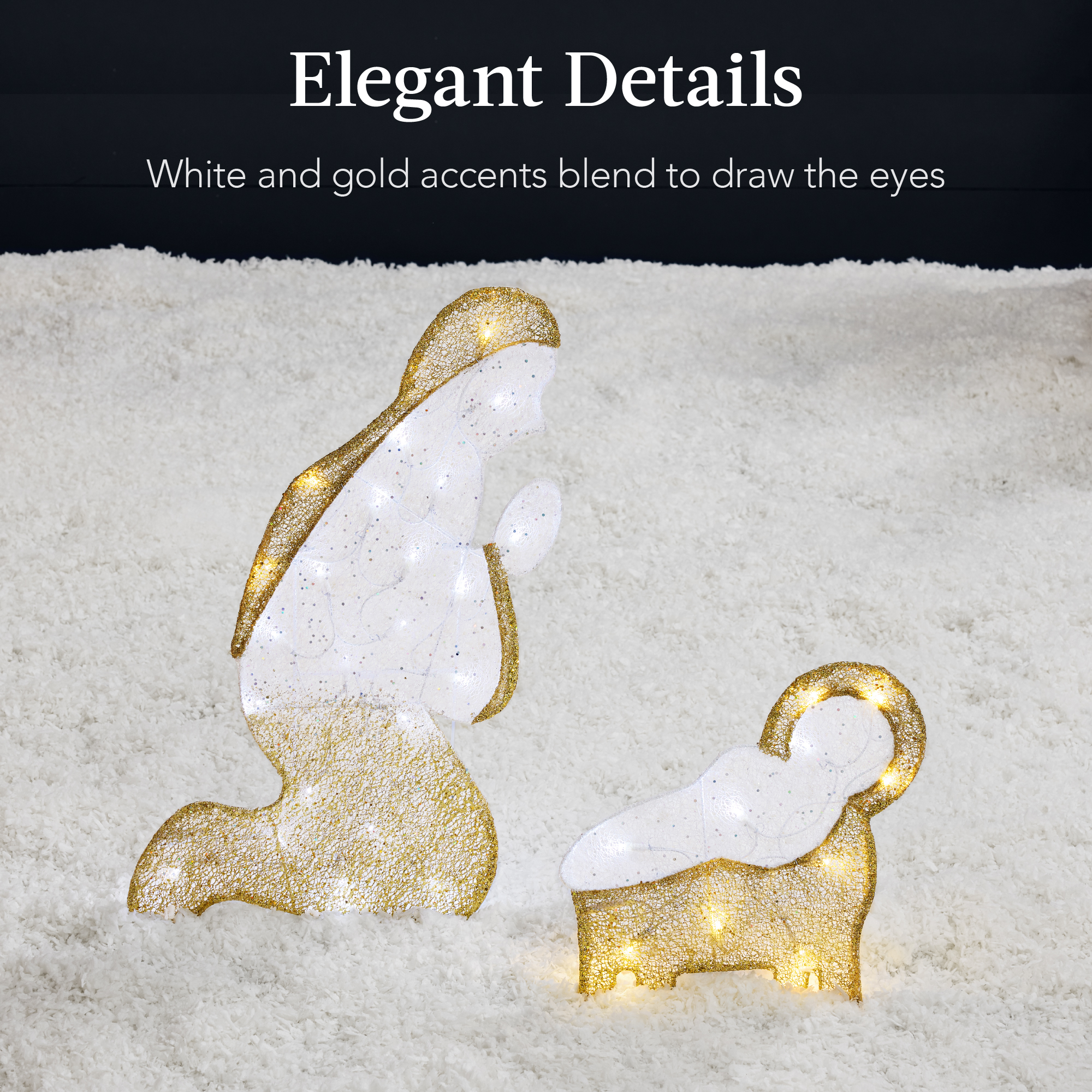 Lighted 2D Christmas Nativity Scene Outdoor Decor w/ Twinkling LED ...