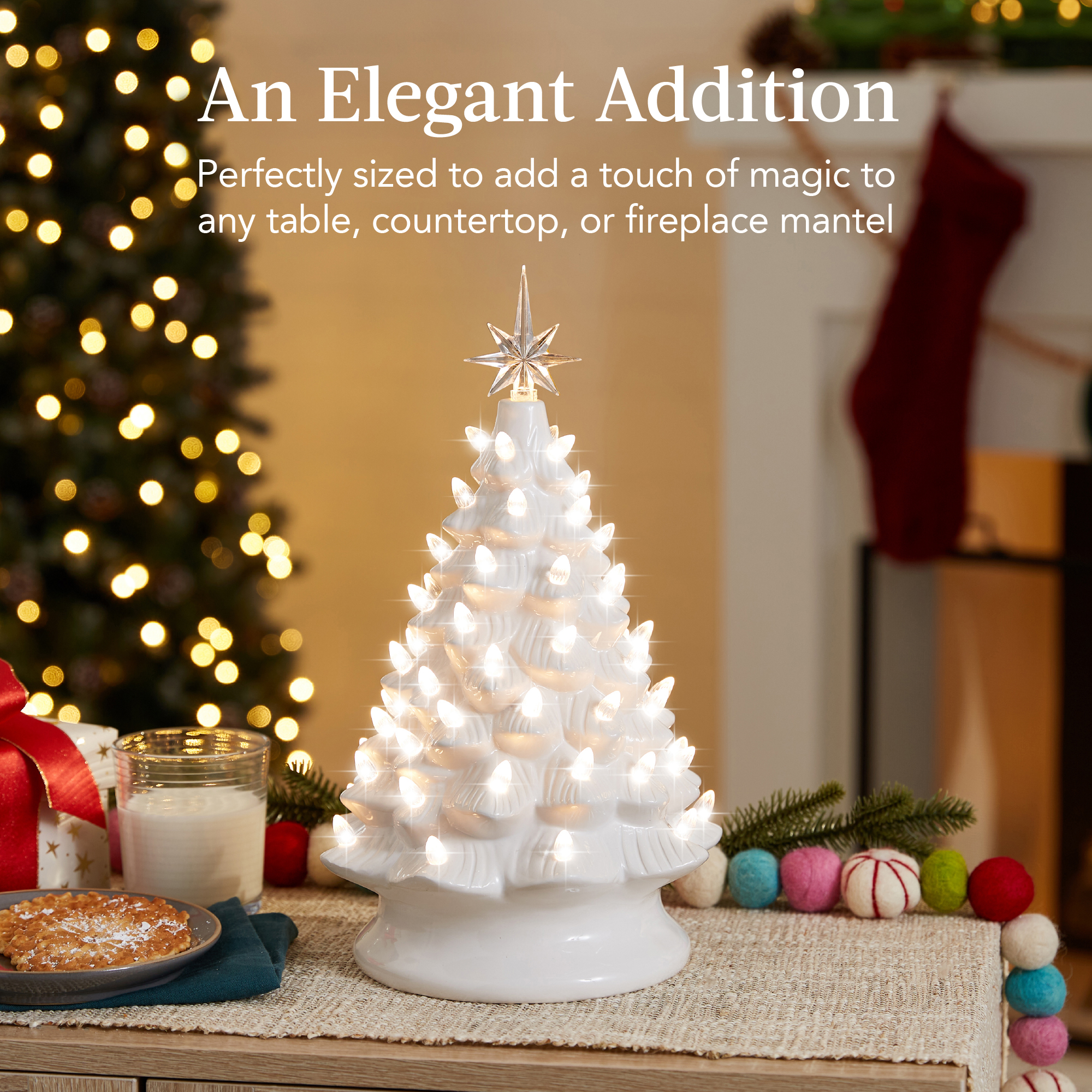 Pre-Lit Ceramic Tabletop Christmas Tree with Lights- 15in | eBay