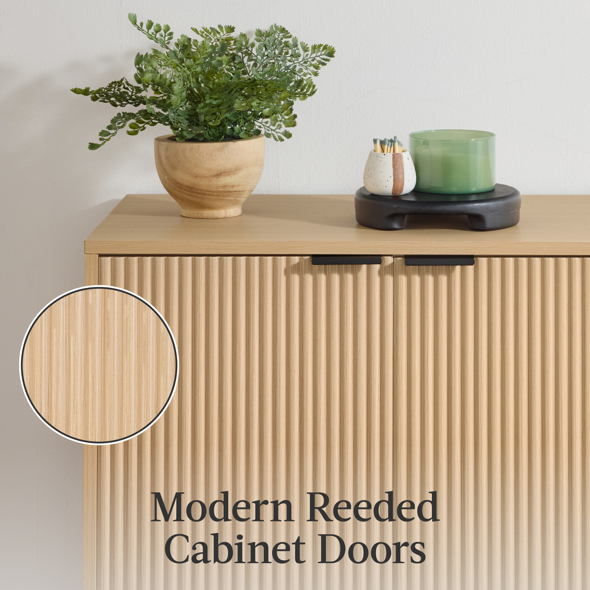 Best Choice Products 2-Door Reeded Storage Cabinet Accent Furniture ...