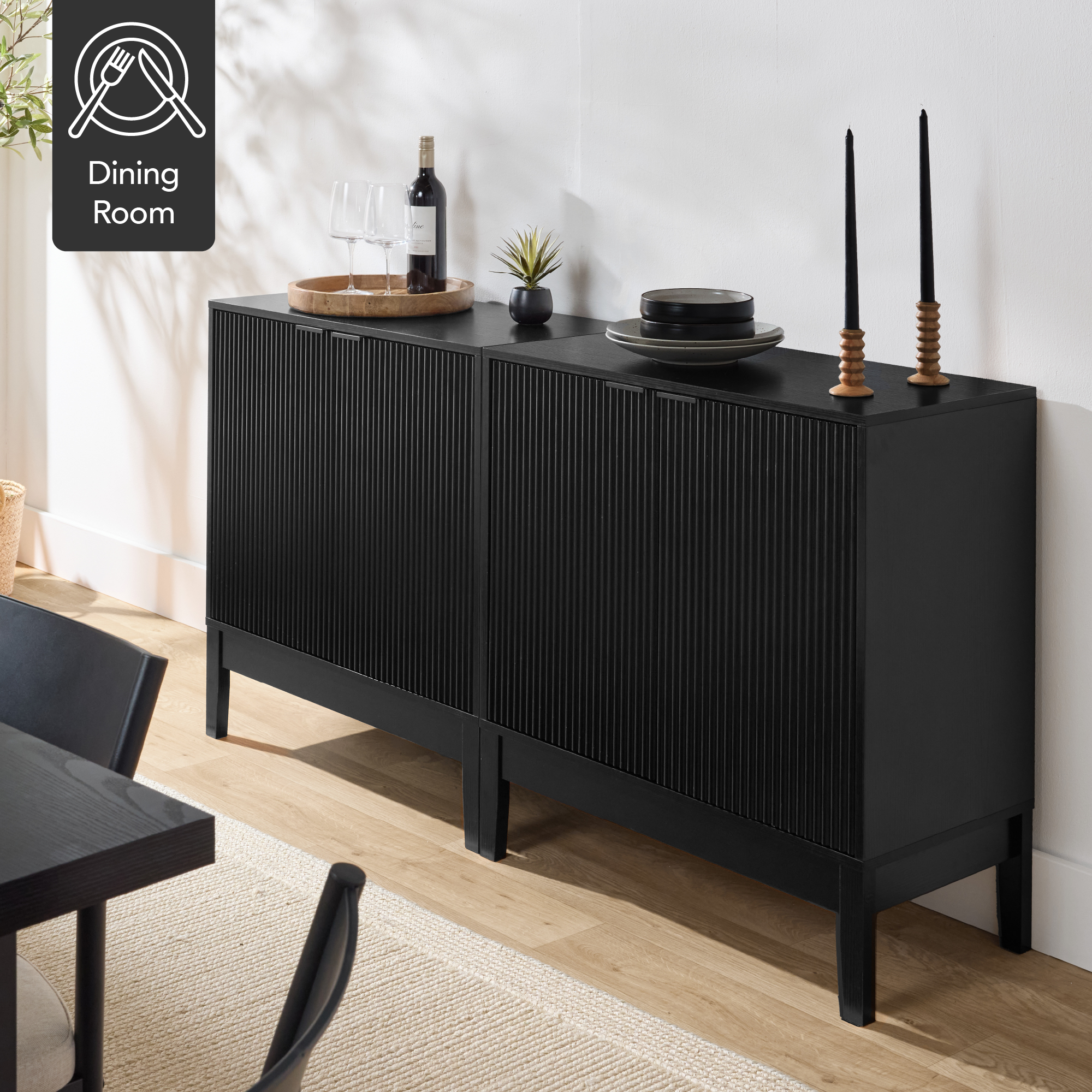 Best Choice Products 2-Door Reeded Storage Cabinet Accent Furniture ...